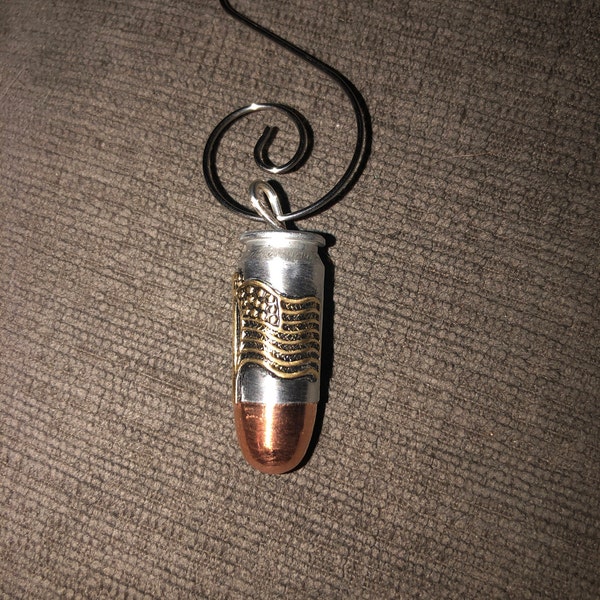 Handmade American Flag Bullet Christmas Tree Ornament, Pro Gun Gift ...