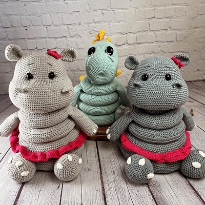 Dino Stacking Toy Crochet Pattern PDF, Amigurumi Stegosaurus Nursery ...