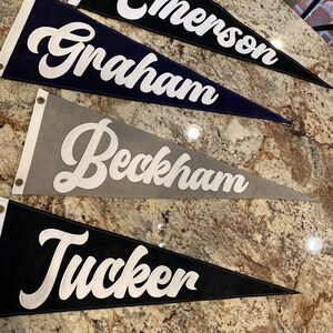 Large Single Word Custom Suede and Leather Pennant Flag Banner ...