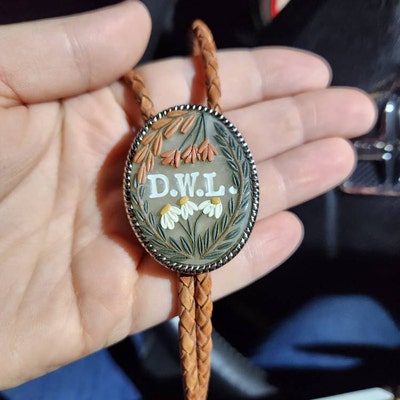 Vintage Floral Bolo Tie Western Bolo Tie Western Wear Handmade Boho