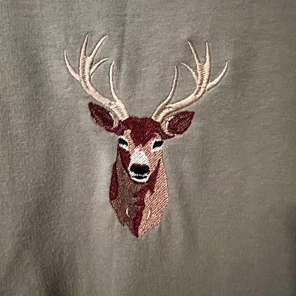 Buck Deer Head Machine Embroidery Designs, Forest Animals, Embroidery ...