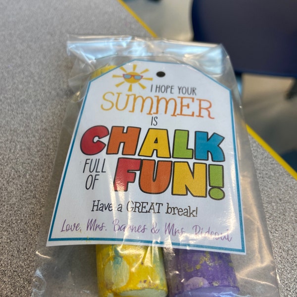 EDITABLE Chalk Full of Fun Summer Tag, End of School Year Tag, End of ...