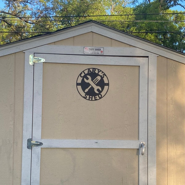 Personalized Shed Sign Metal, Tool Shed Sign, Garage Decor, Sign for ...