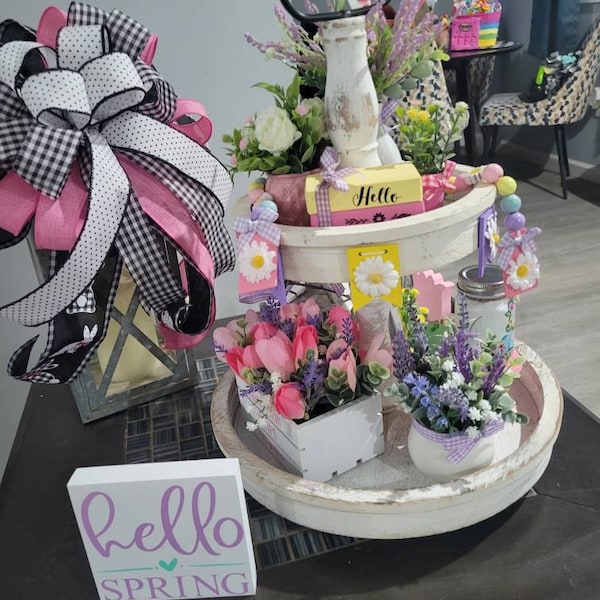 Spring Tiered Tray Decor Bundle, Spring Decorations for Home, Spring ...