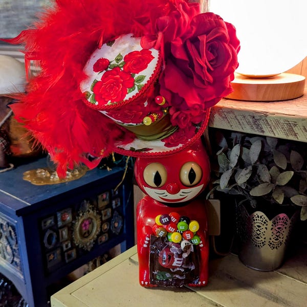 Micro Mini Top Hat, Tea Cup Hat, Orange and Turquoise Rose Flower Hat ...