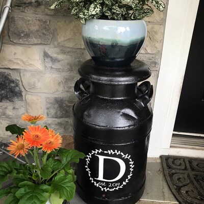 Milk Can Decal, Vinyl Decal Only Farmhouse Decor, Monogram Decal ...