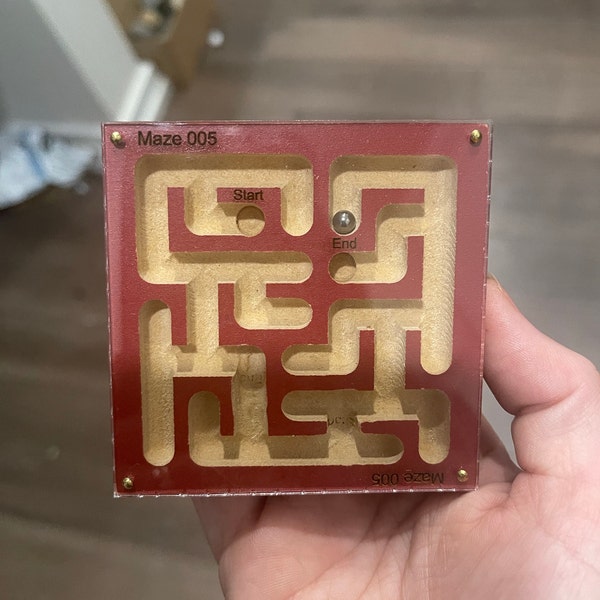 Wooden Maze - 2 Sided, 1 Maze Square Style (3 Inch Sq) - Etsy