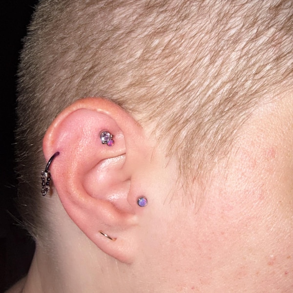 Implant Titanium Push in Threadless Nose Set ,L Bend Nose Stud ...