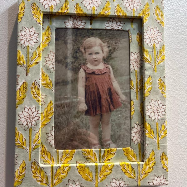 Made-to-order 5x7 (matted to 4x6) Block Print Fabric-wrapped Picture ...