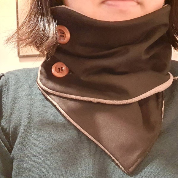 Tour de cou polaire, cache cou hiver, écharpe à boutons, col hiver chic ...