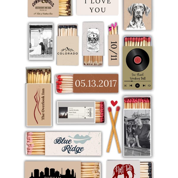 CUSTOM MATCHBOOK ART | Personalized Digital Matchbox Gift | Large ...