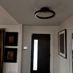 Ivylux Handcrafted Walnut Wooden LED Ceiling Lamp With Dimmable Warm ...