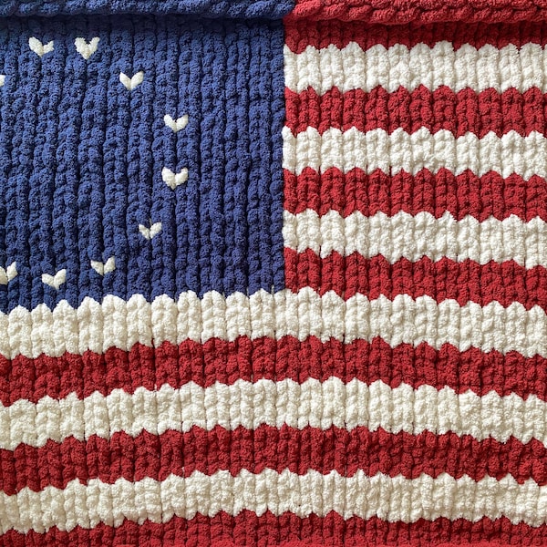 American Flag Finger Knit Pattern / Betsy Ross Flag / Tutorial / Finger ...