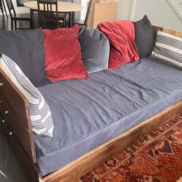 Linen Daybed Slipcover With the Cord Welting - Futon Cover - Mattress ...