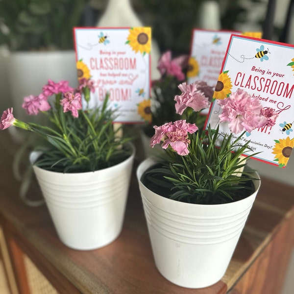 Bloom in Your Classroom Teacher Gift Tag Printable, Teacher ...