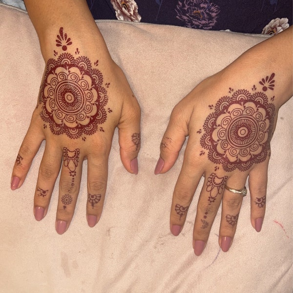 9 Sheets Temporary Henna Mendi Sticker Tattoos Eid Diwali Nikkah ...