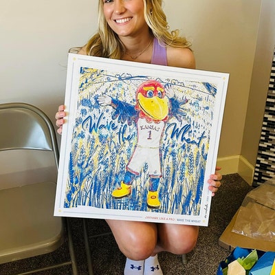 Jayhawk Like a Pro Welcoming Big Jay Baby Jay KU Splatter Paint Art ...
