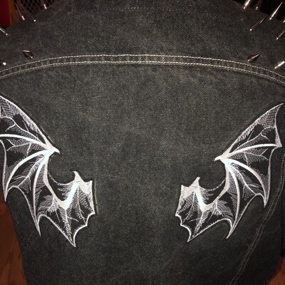 GLOW in the DARK Bat Wings Iron on Patches Embroidered Patch Patch for ...