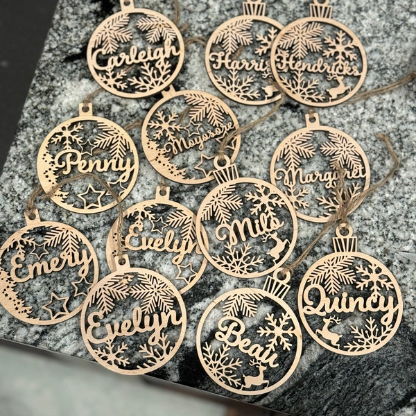 Personalized Christmas Ornaments, Custom Christmas Tree Decor, Wood ...