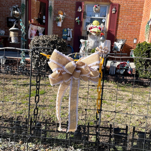 Dark Burgundy Velvet Wired Bow - Handmade Bow - Outdoor Bow - Christmas ...