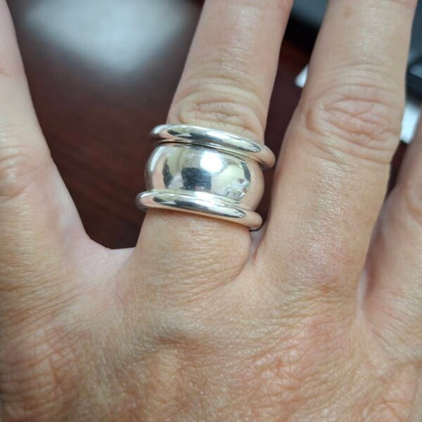 3 Set Dome Ring 925 Sterling Silver Minimalist Ring, Designer Unique Style Ring, Boho Ring ...