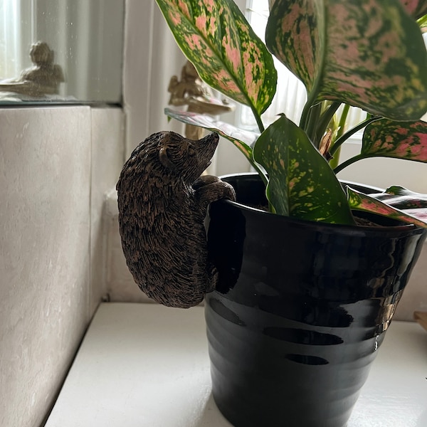 Charming Hedgehog Pot Buddy Hanger | Whimsical Garden Decor - Etsy