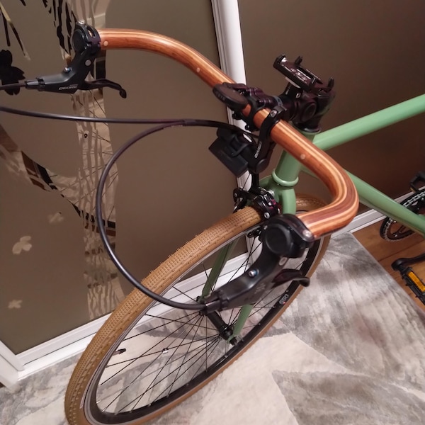 Bubinga and Ash Wood Curved Bicycle Handlebar - Etsy