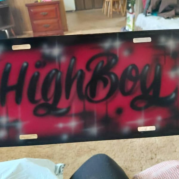 Personalized Airbrushed License Plate - Handcrafted Car Art - Custom ...
