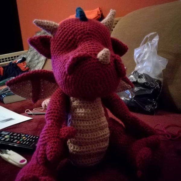 Raspberry Dragon - Amigurumi Crochet Pattern From Dinegurumi - Direct ...