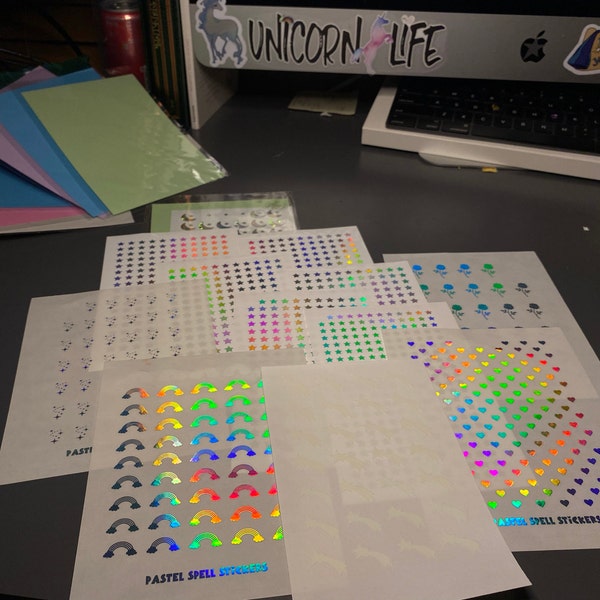 Sparkle Stickers, Holographic Sparkle Stickers Option, Star Stickers ...