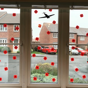 Poppy Window Stickers Poppies Day Remembrance Tribute Scene - Etsy UK
