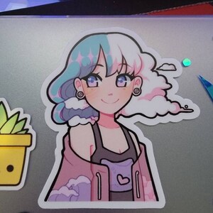 Cyberpunk Lucy Sticker Kawaii Anime Style Purple Pink - Etsy