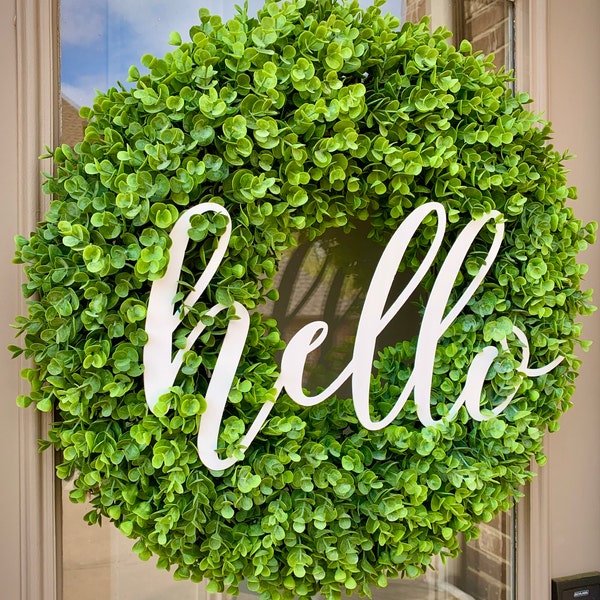 Hello Metal Sign Metal Wall Art Hello Sign Metal Words Front Porch ...