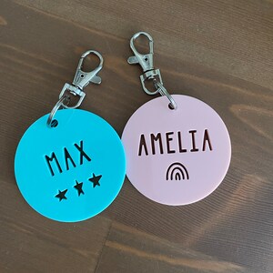 Round Acrylic Personalised Name Keyring - Etsy UK