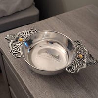 Highland Stag Pewter Quaich Bowl - Scottish Deer Toasting Cup ...