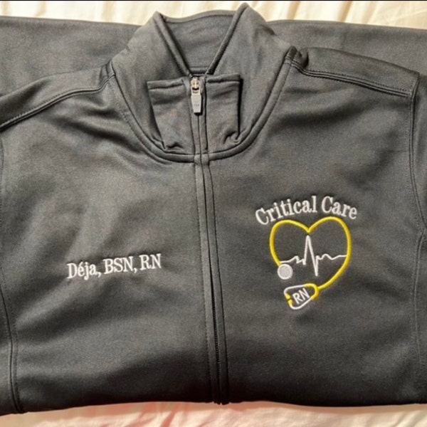 Nurse Jacket | Critical Care Nurse Jacket | RN Zip Sweatshirt | Nurse ...