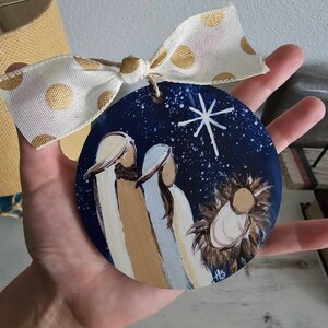 Winter Manger Nativity Christmas Ornament, Nativity Ornament, Manger ...