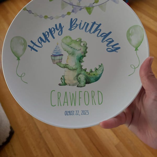 Custom Name Plate, Birthday Plate for Girl, Happy Birthday Cake Plate ...