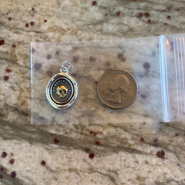 Spooky Ghost Halloween Wax Seal Necklace Pendant, Handmade Sterling ...