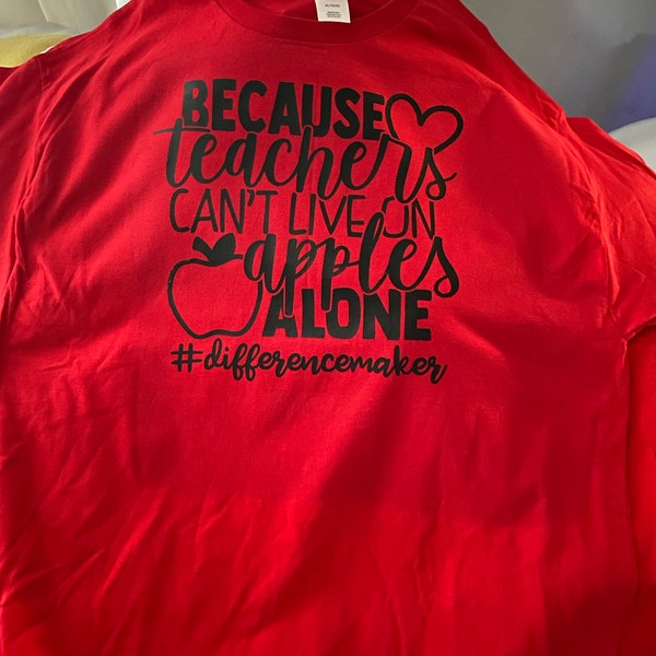 Because Teachers Can't Live on Apples Alone SVG Cut File | Commercial ...