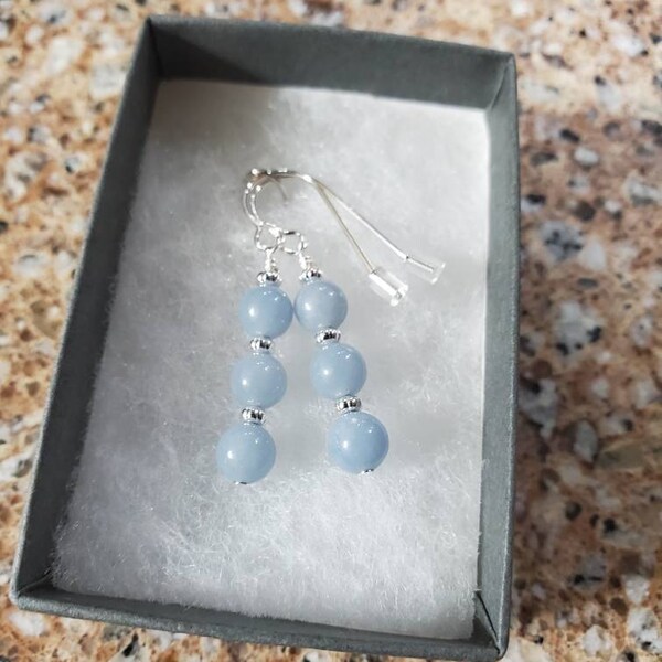 Faceted Pale Green Amazonite Gemstone, Cream Swarovski Crystal Pearl ...