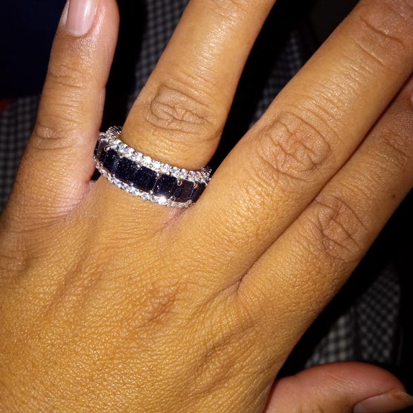 Black Opal Engagement Ring Set 925 Silver Black Opal Wedding Ring Set ...