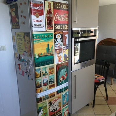 Retro MINI Fridge Wrap Vintage Fridge Decals Mini Refrigerator Decals ...