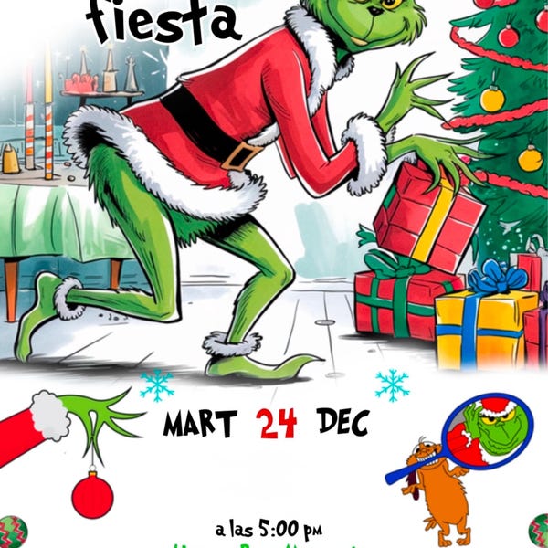 Grateful for You Grinches Christmas Party Welcome Note, Grinch ...