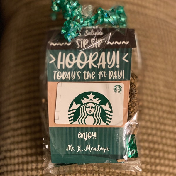 EDITABLE Back to School Gift Card Holder Printable, Coffee Teacher ...