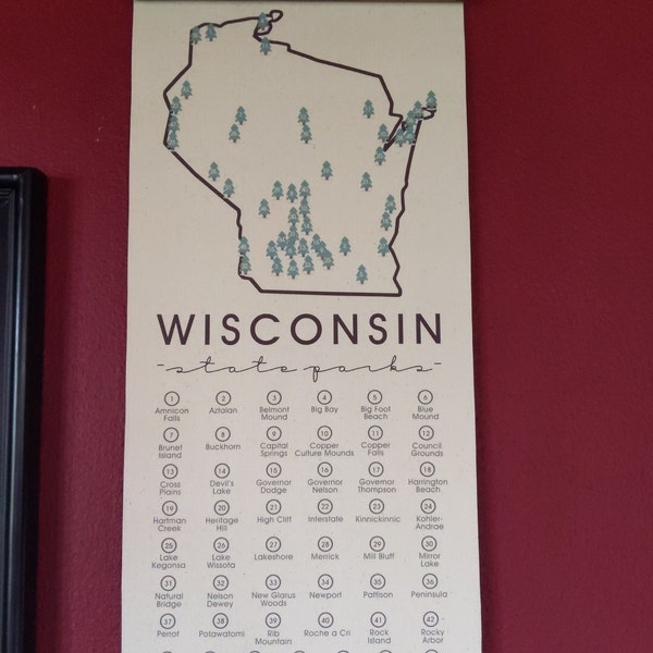 WI State Park Adventure Checklist WITH Pen // Wisconsin State Park ...
