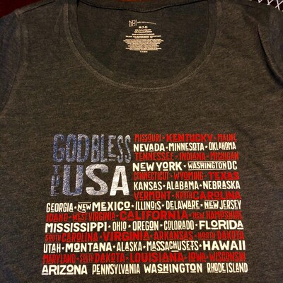 God Bless the USA States Fourth of July America State Mericca Country ...