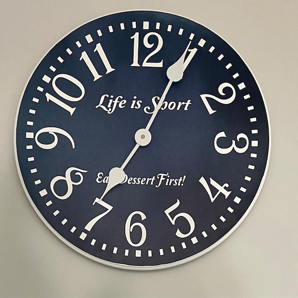 Colonial Blue Clock, Large Wall Clock, Choose From 8 Sizes. Extra QUIET ...