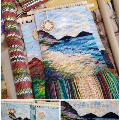 Handmade Tapestry Majestic Mountains Wall Decor Weaving Landscape Wall ...