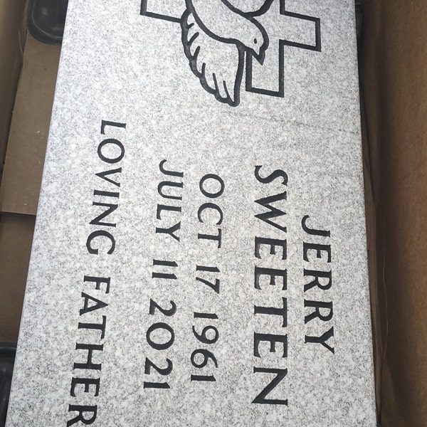 Grave Marker Headstone - Personalized, Engraved, Tombstone, Granite Headstone - 16x8x3 or ...